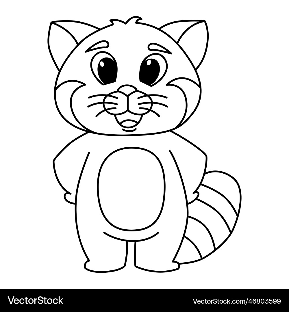 Cute cat cartoon character coloring page Vector Image
