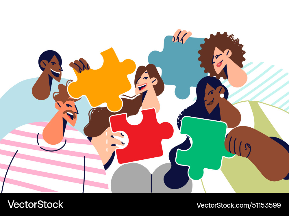 Group multiethnic students proud of tolerance Vector Image