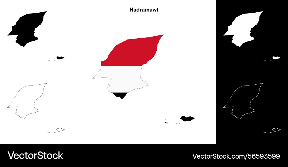 Hadramawt outline map Royalty Free Vector Image