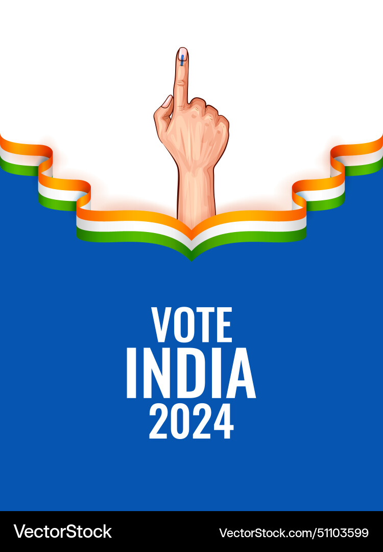 Indian people hand with voting sign showing Vector Image