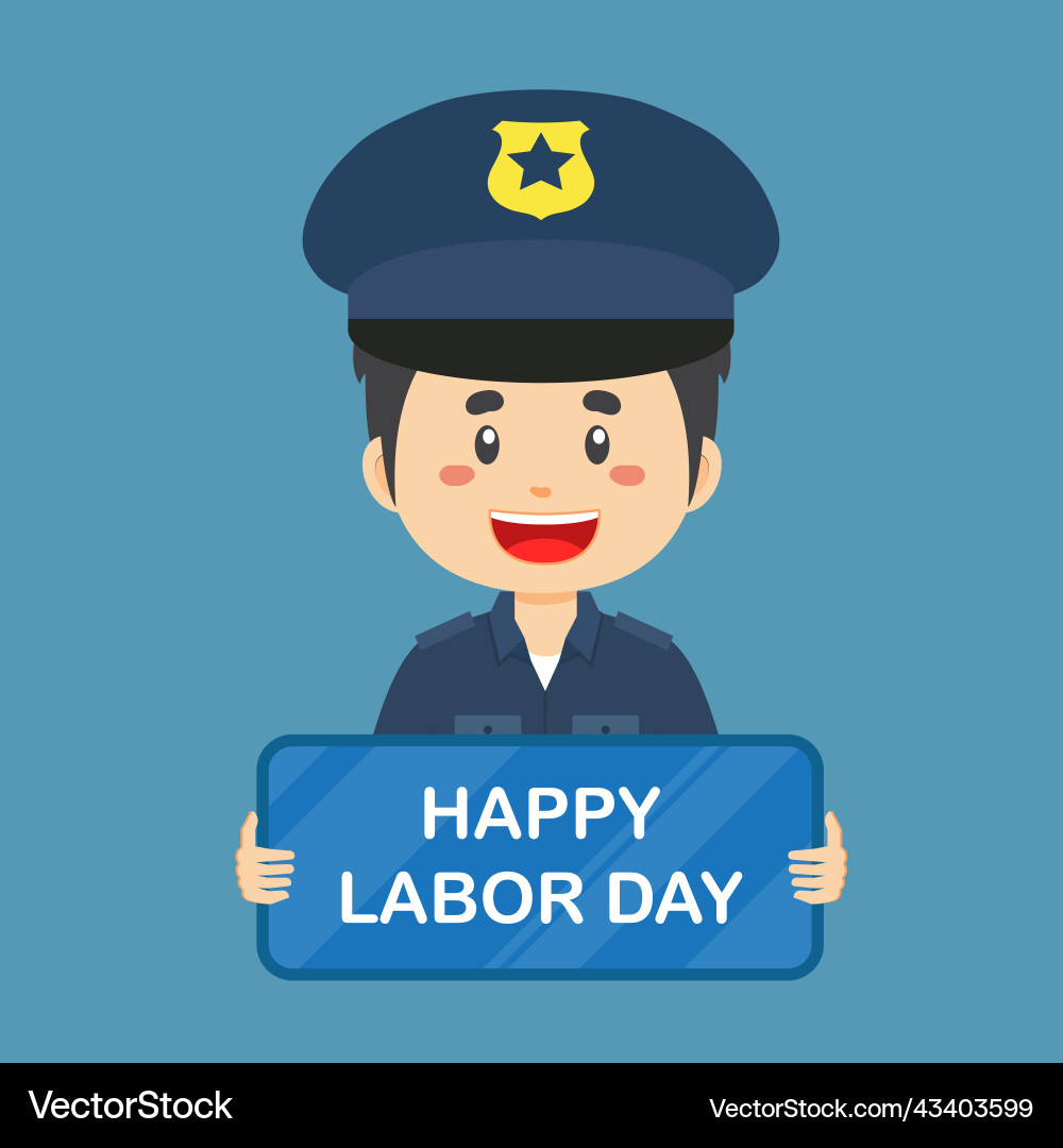 Labor day background with police Royalty Free Vector Image