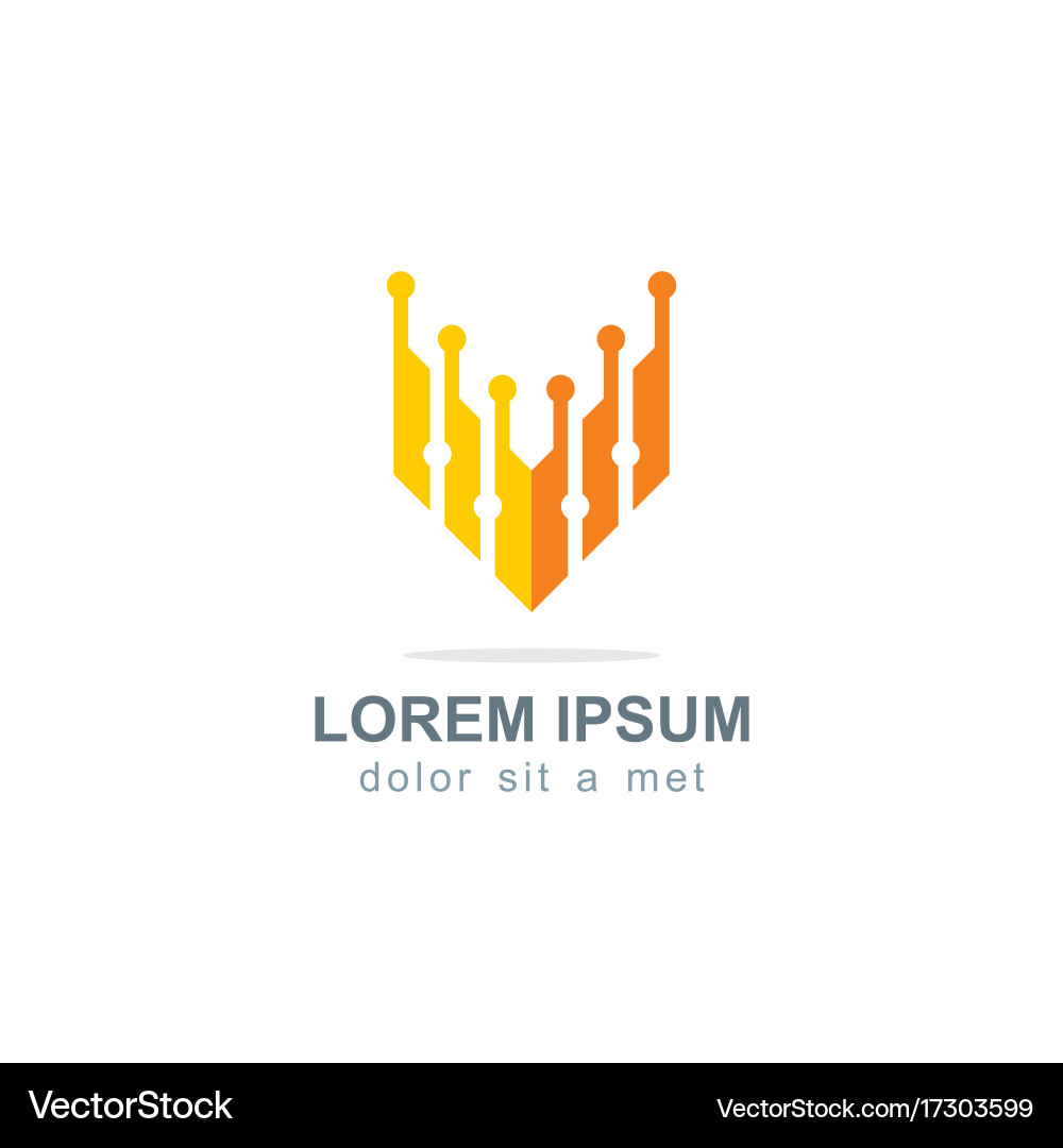 Brief v Technologie verbinden Logo Lizenzfreies Vektorbild