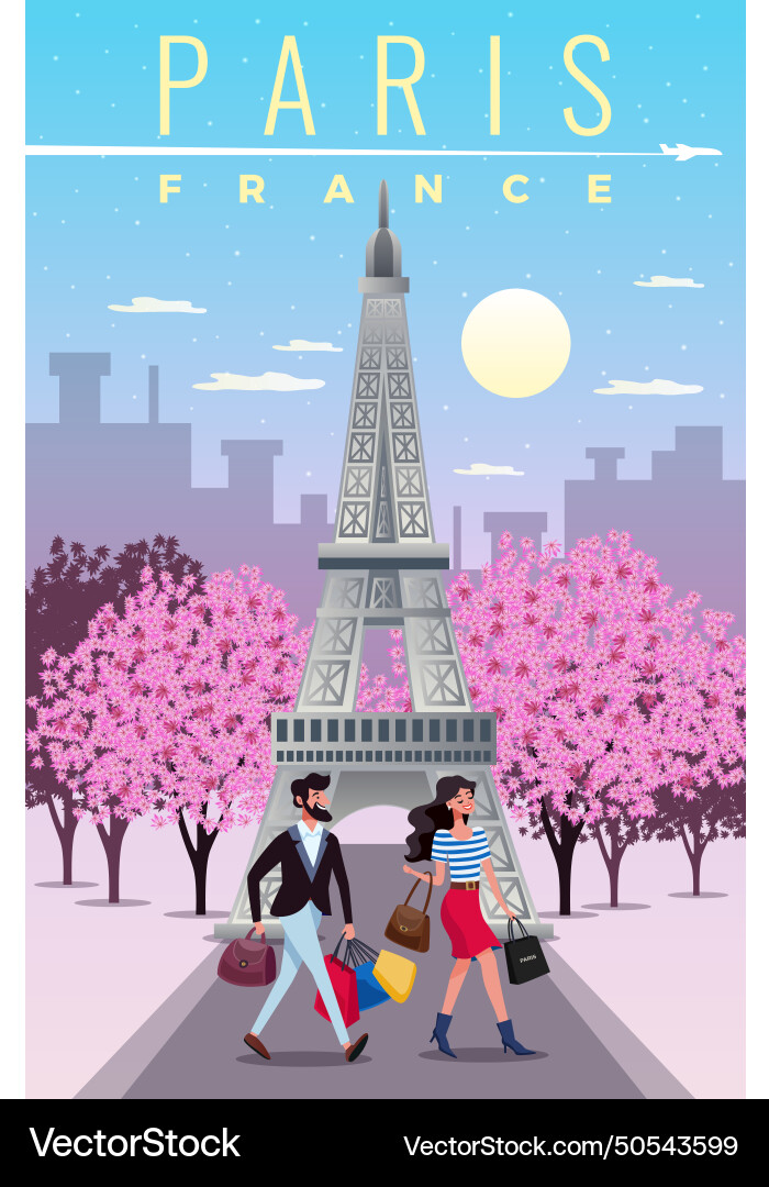 Paris travel background Royalty Free Vector Image