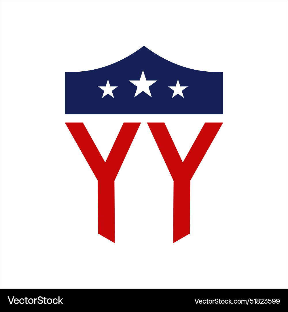 Patriotic yy logo design letter Royalty Free Vector Image