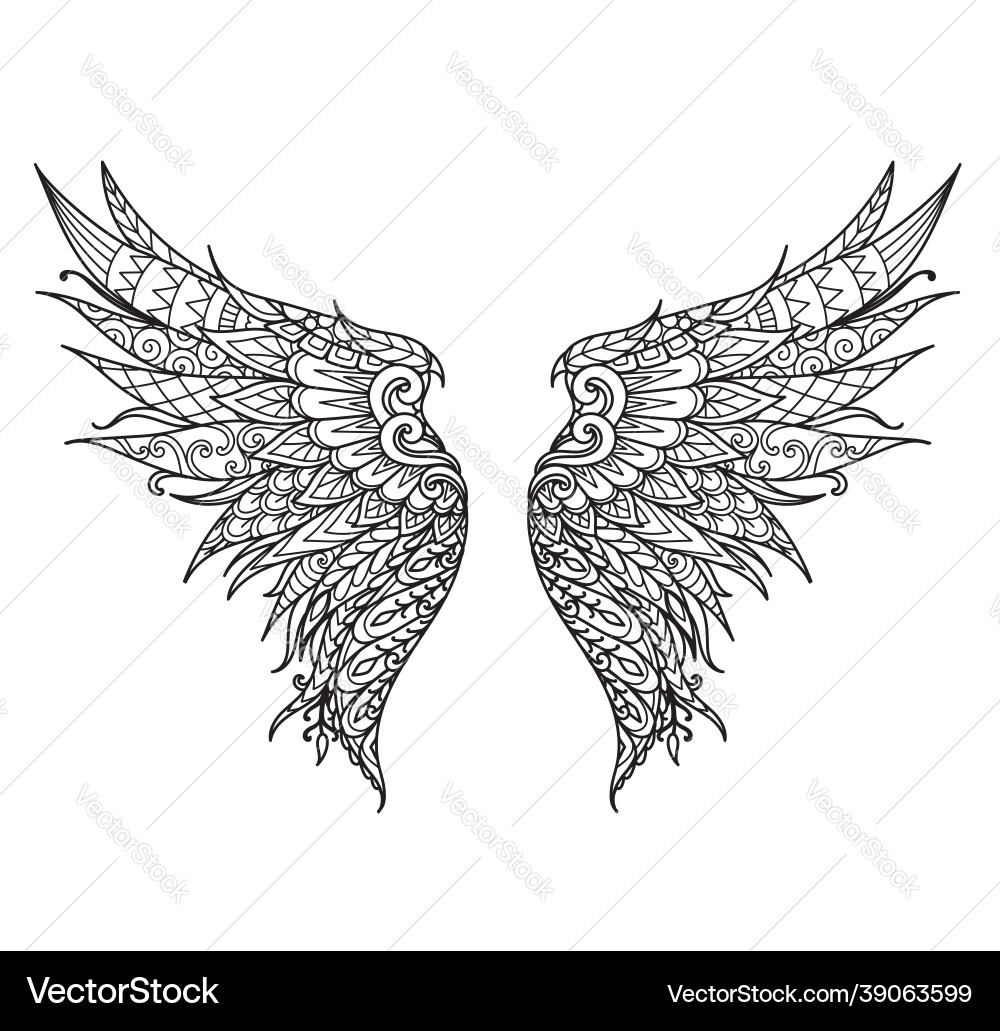 Phoenix bird wings Royalty Free Vector Image - VectorStock