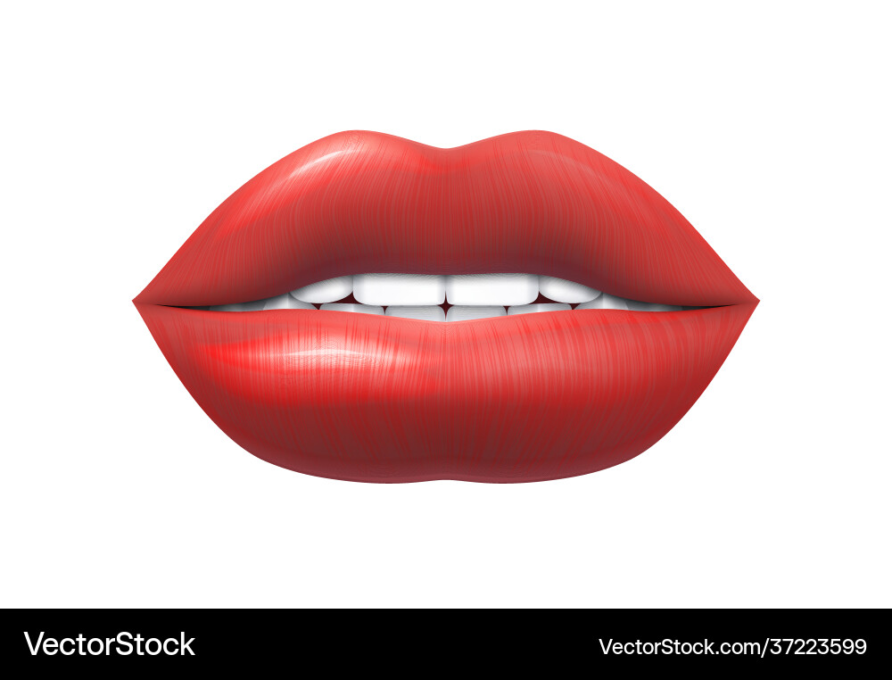 Realistic 3D Woman Lips Royalty Free Vector Image