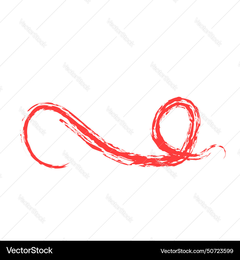 Red brush stroke underline Royalty Free Vector Image