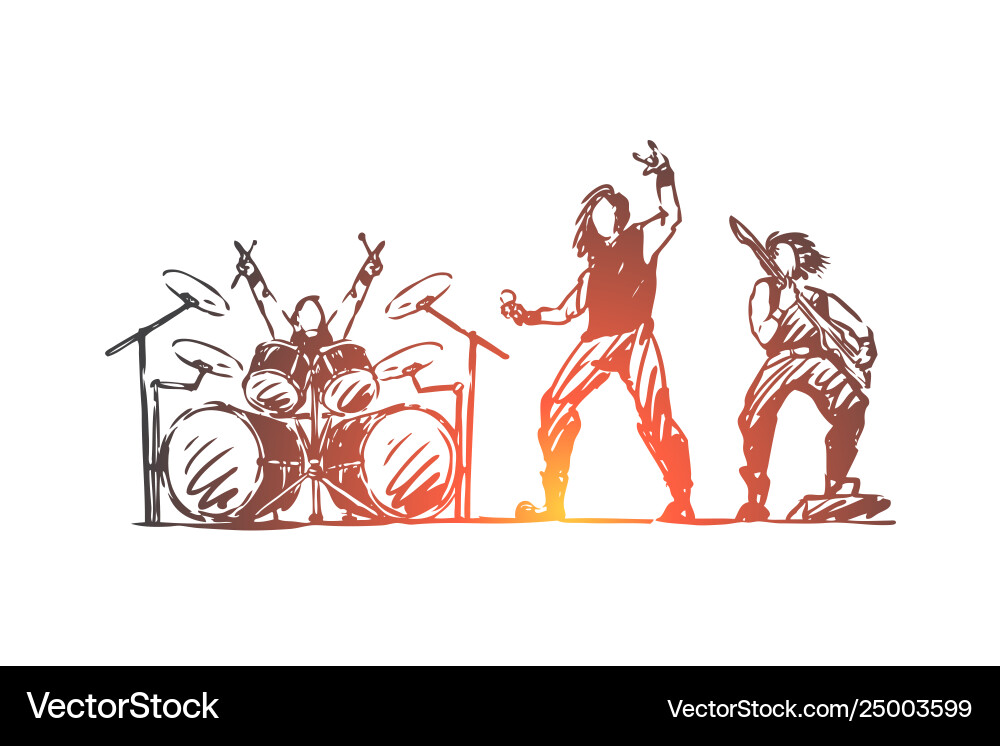 Rock Band Music Performance Royalty Free Vector Image