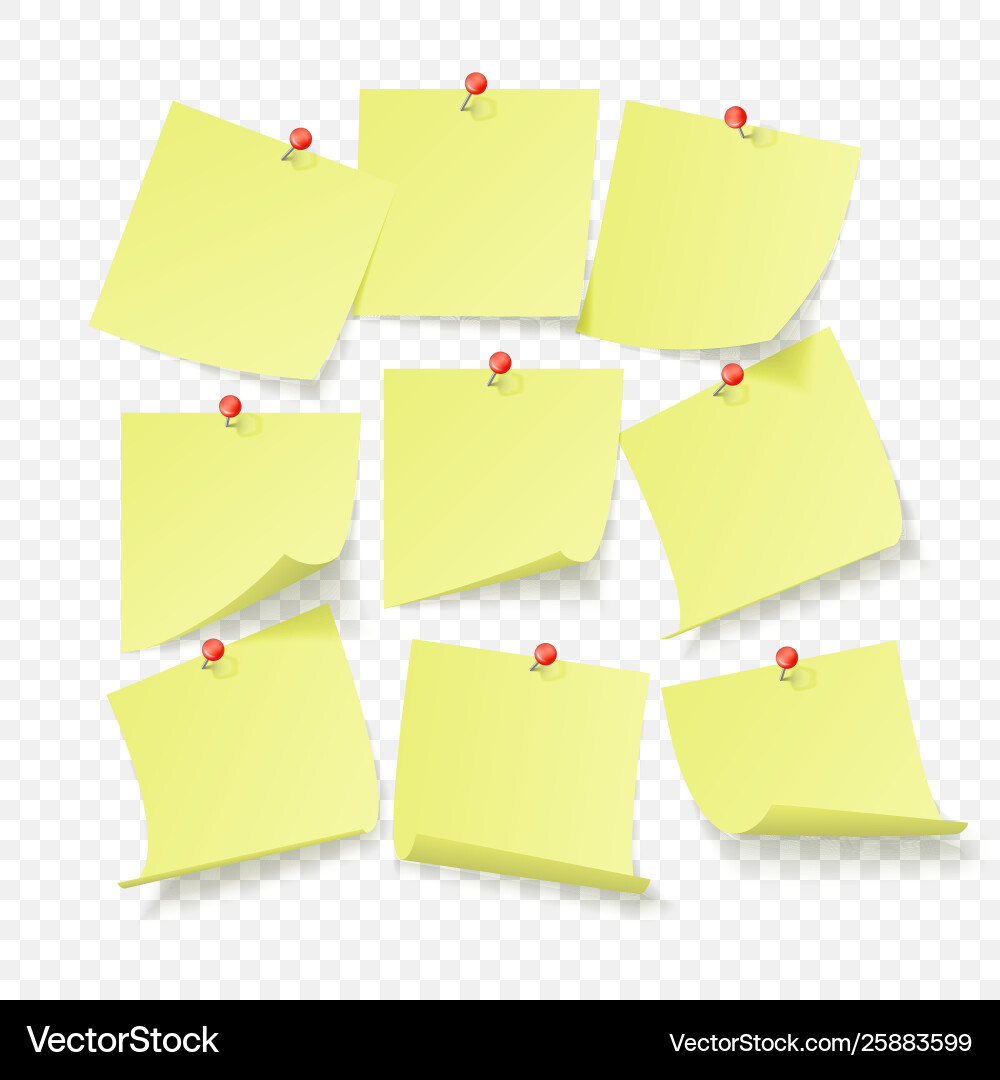 Set yellow office stickers with space for text Vector Image