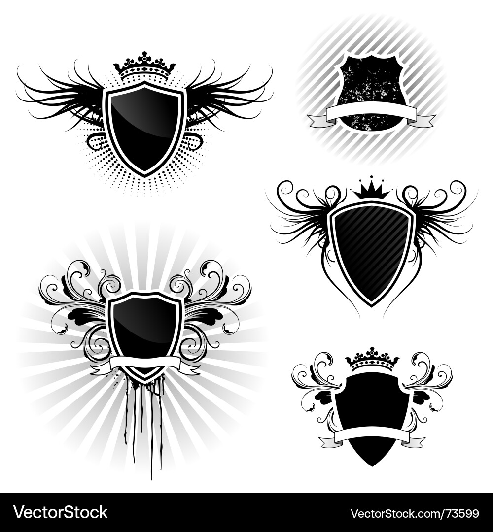 Shield designs set Royalty Free Vector Image - VectorStock