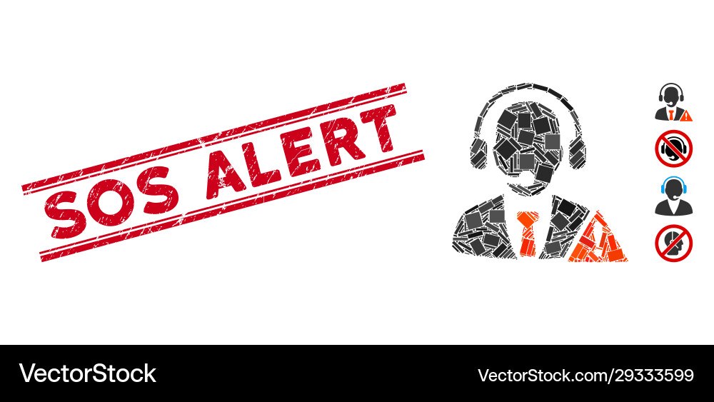 SOS Emergency Service Mosaic Royalty Free Vector Image