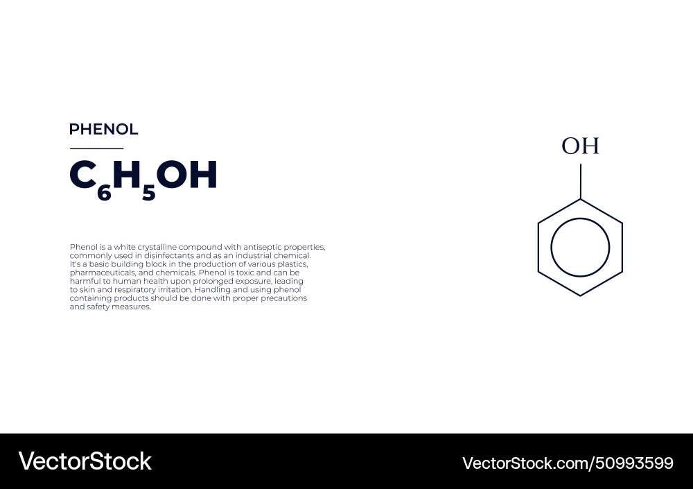 Structural chemical formula of a compound with Vector Image