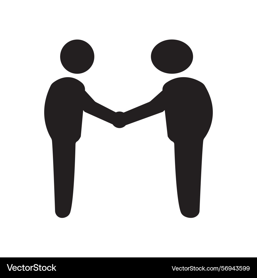 Two business men shaking hands icon element design