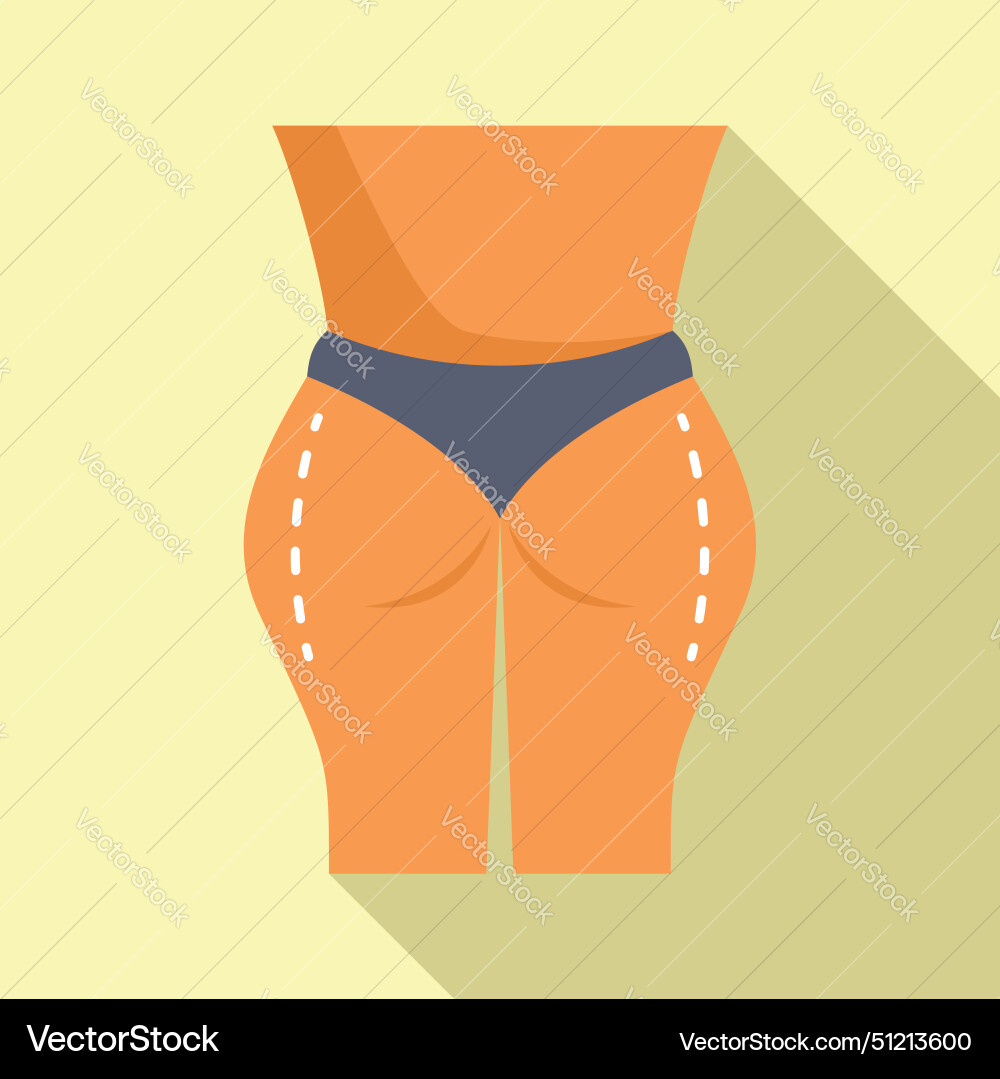 Back female body liposuction icon flat Royalty Free Vector