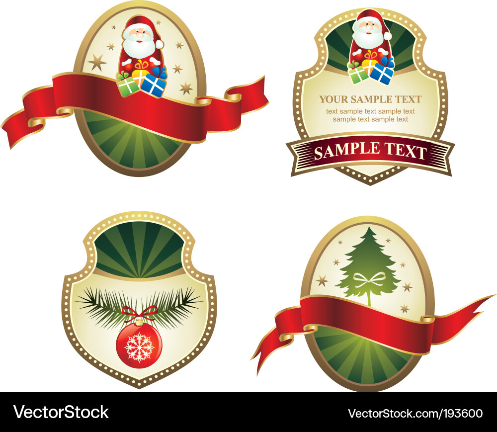 Christmas labels Royalty Free Vector Image - VectorStock