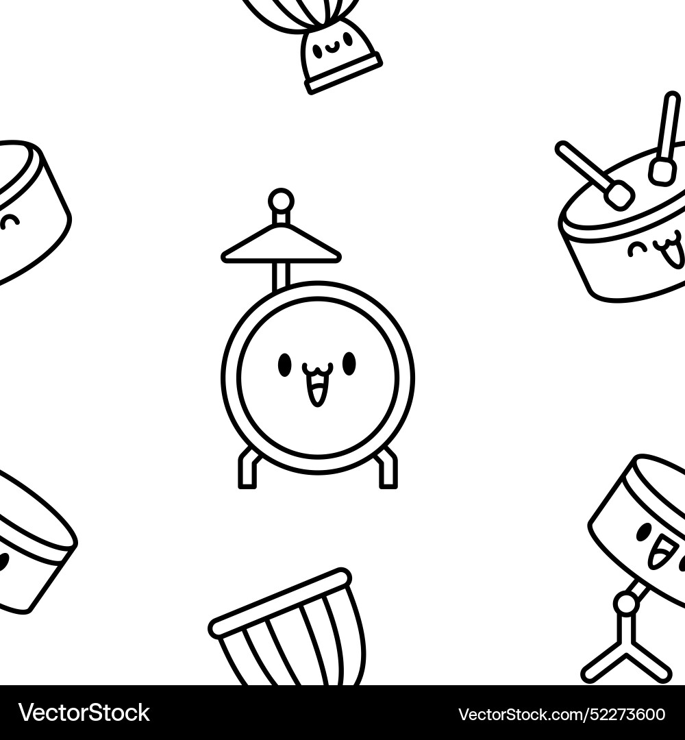 Cute musical instruments coloring page Royalty Free Vector
