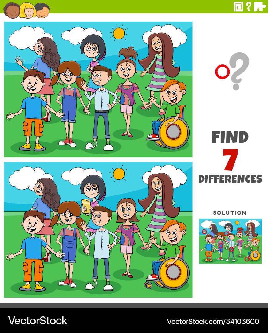 Differences educational game with children Vector Image