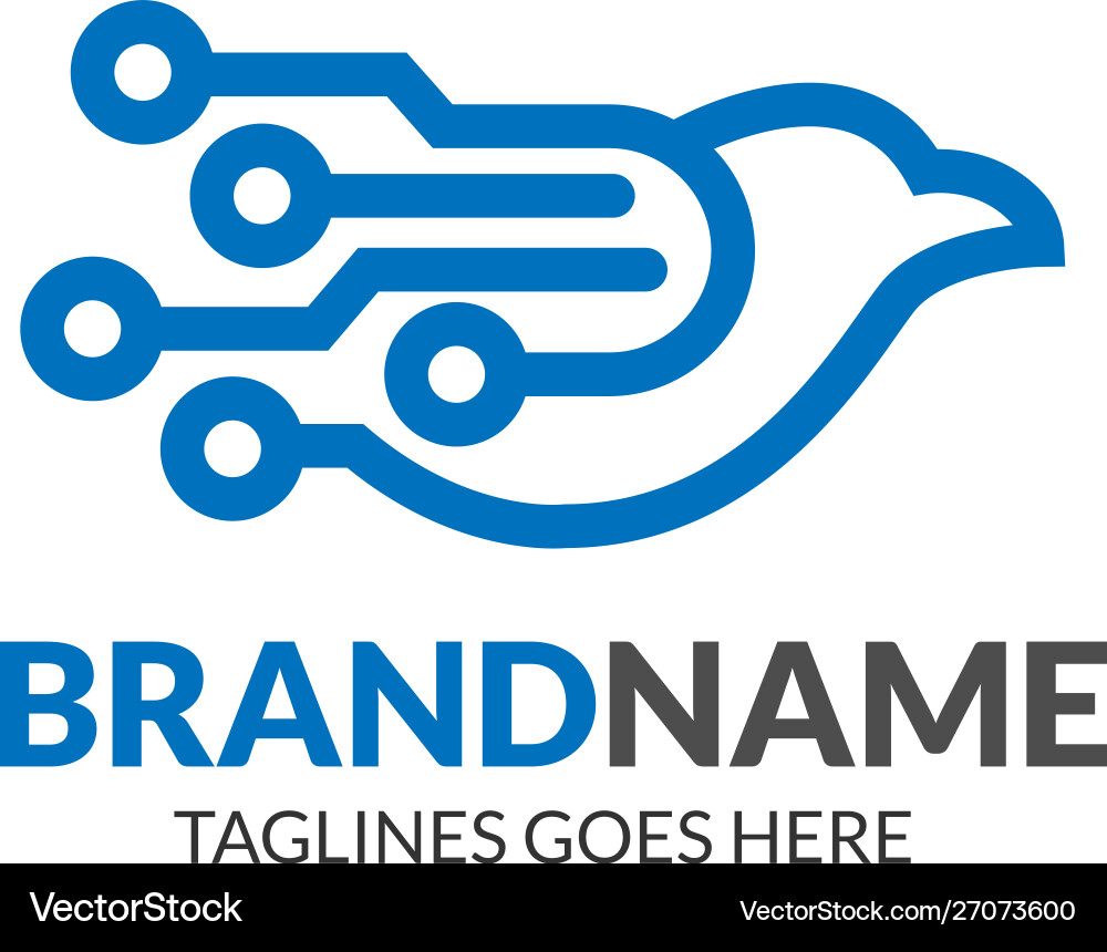 Digital bird logo Royalty Free Vector Image - VectorStock