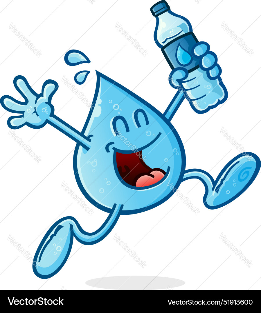 Drinking water cartoon character jogging Vector Image