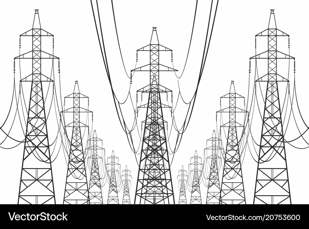 Electrical power lines Royalty Free Vector Image