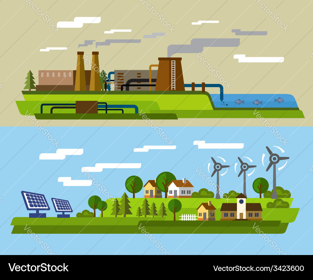 Farm and factory Royalty Free Vector Image - VectorStock