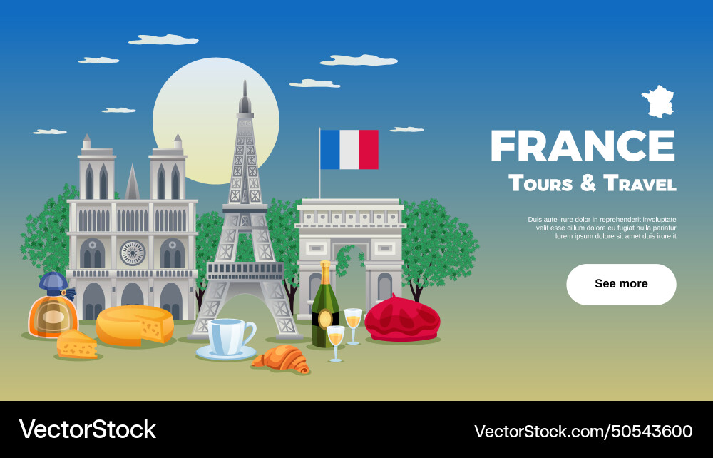 France travel poster Royalty Free Vector Image
