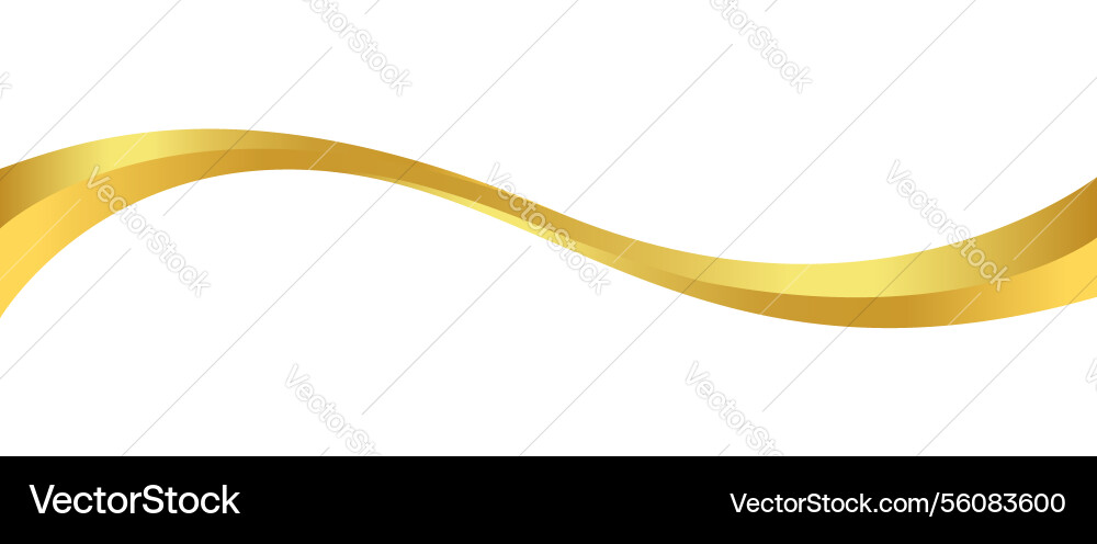 Gold wave curve golden wave corner shape for Vector Image