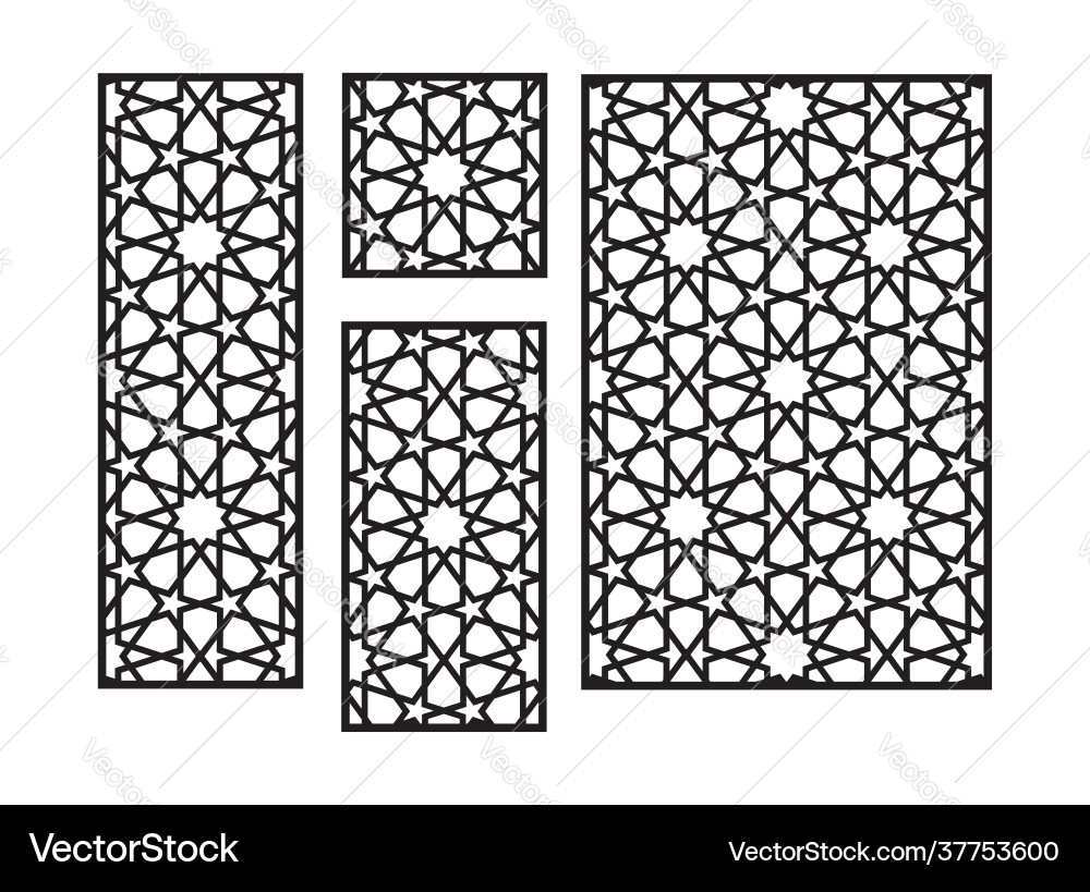 Islamic arabic cnc laser pattern decorative panel Vector Image