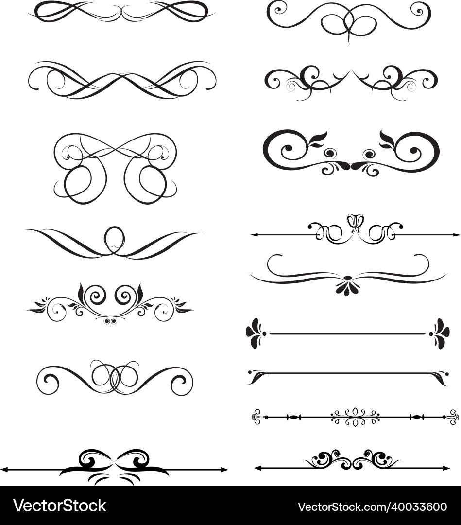 Rods - royal calligraphy elements Royalty Free Vector Image