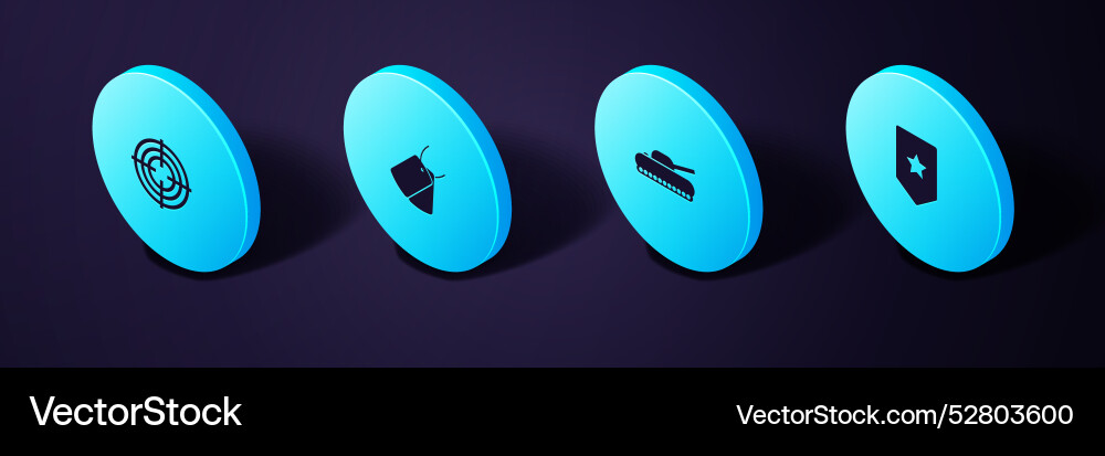 Set isometric chevron military tank dog tags Vector Image