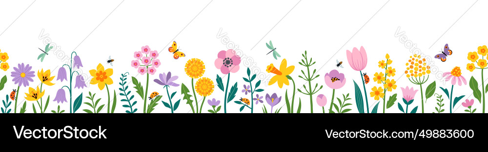 Easter Flowers Borders Clip Art Flower Border Clipart Stock