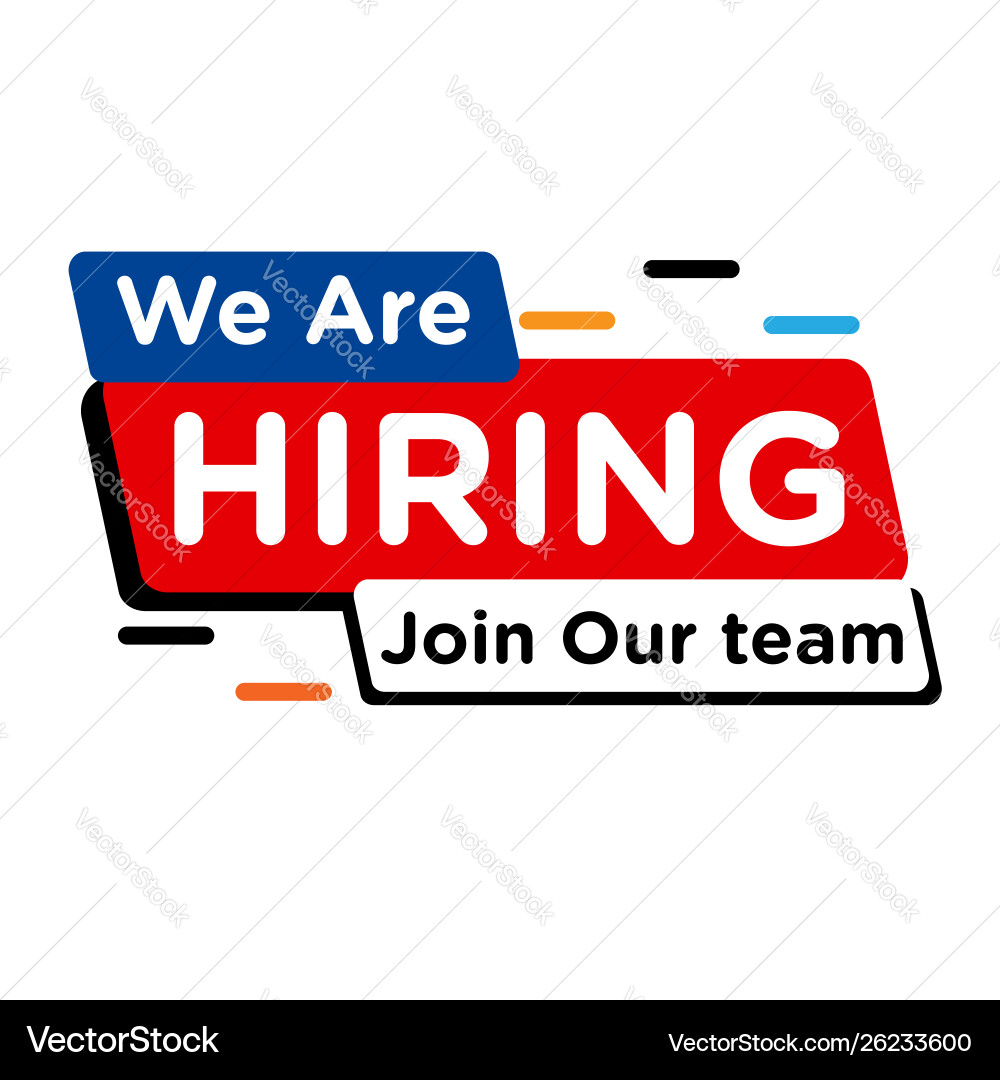 We are hiring sticker isolated-02 Royalty Free Vector Image