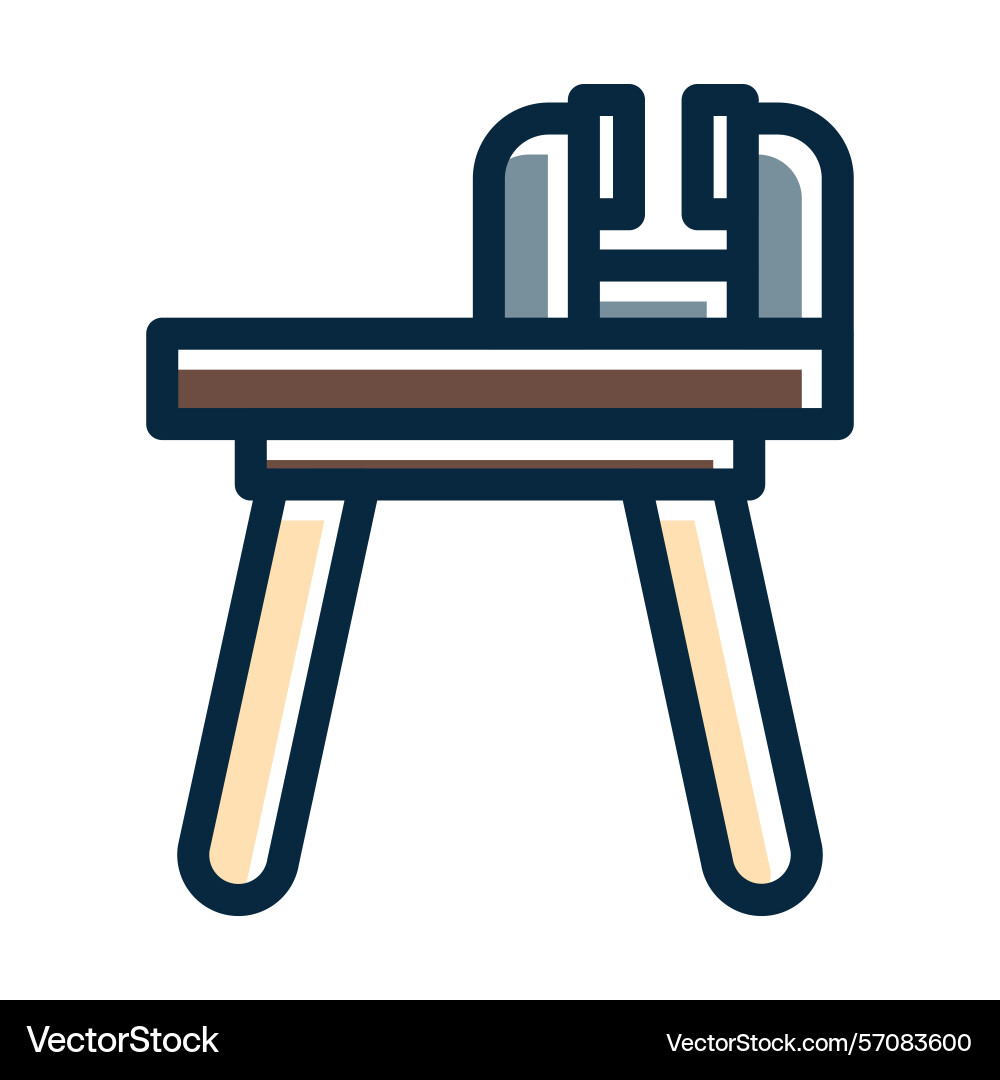 Workbench thick line filled dark colors icons Vector Image
