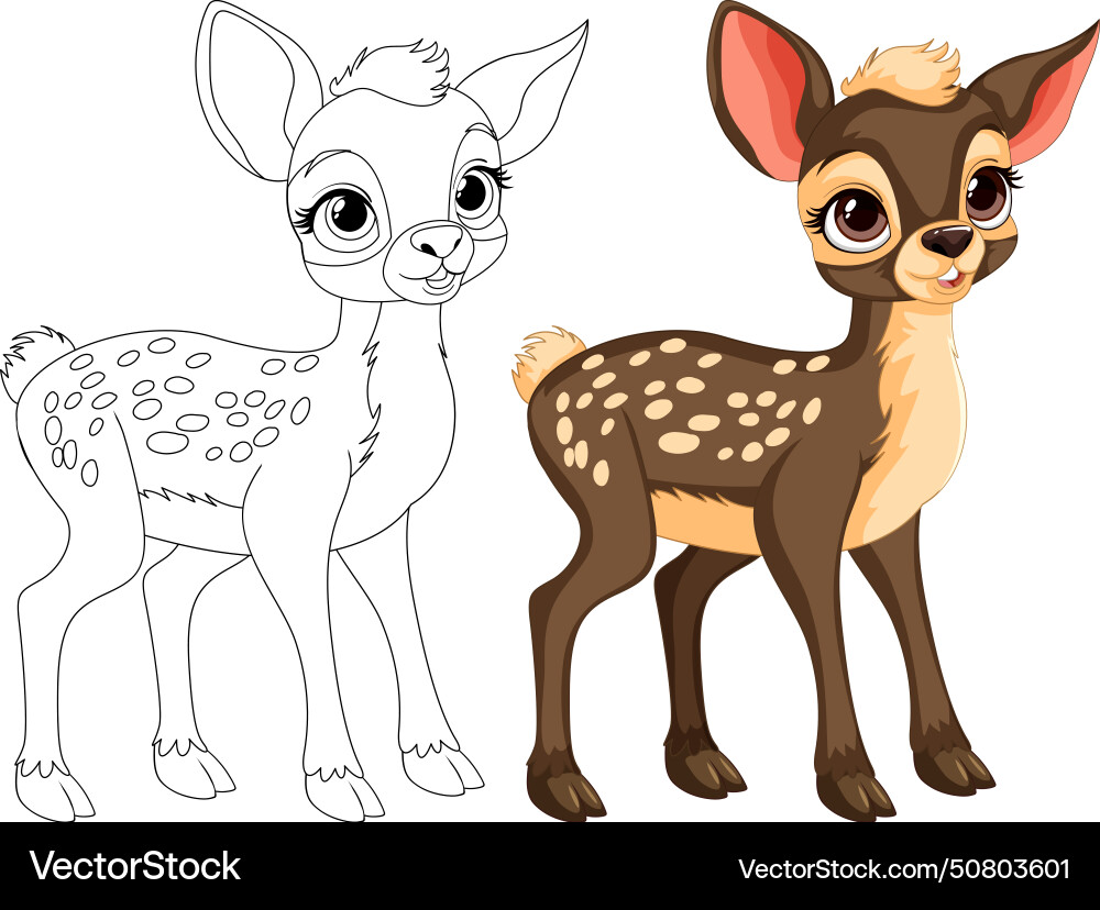 A fawn colored and line art Royalty Free Vector Image