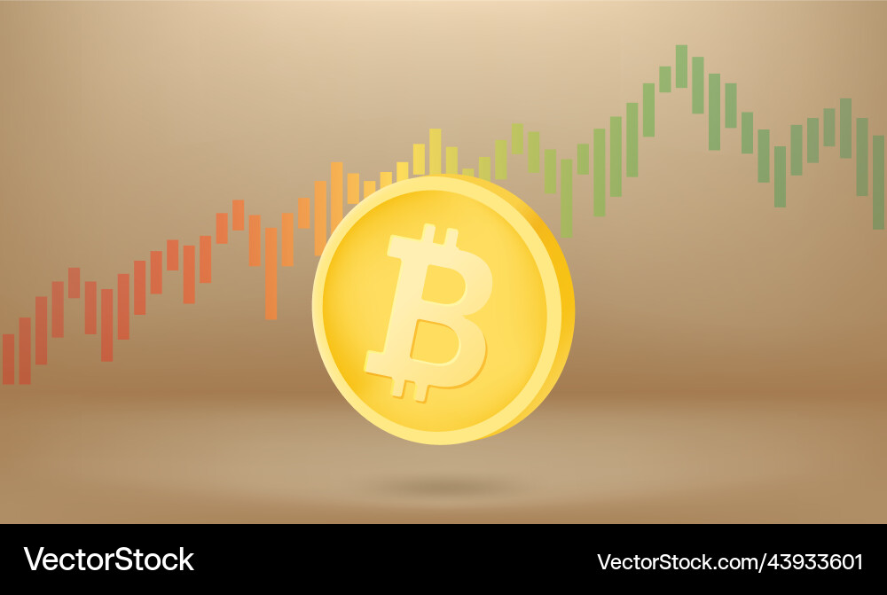 Bitcoin growing concept with exchange rate Vector Image