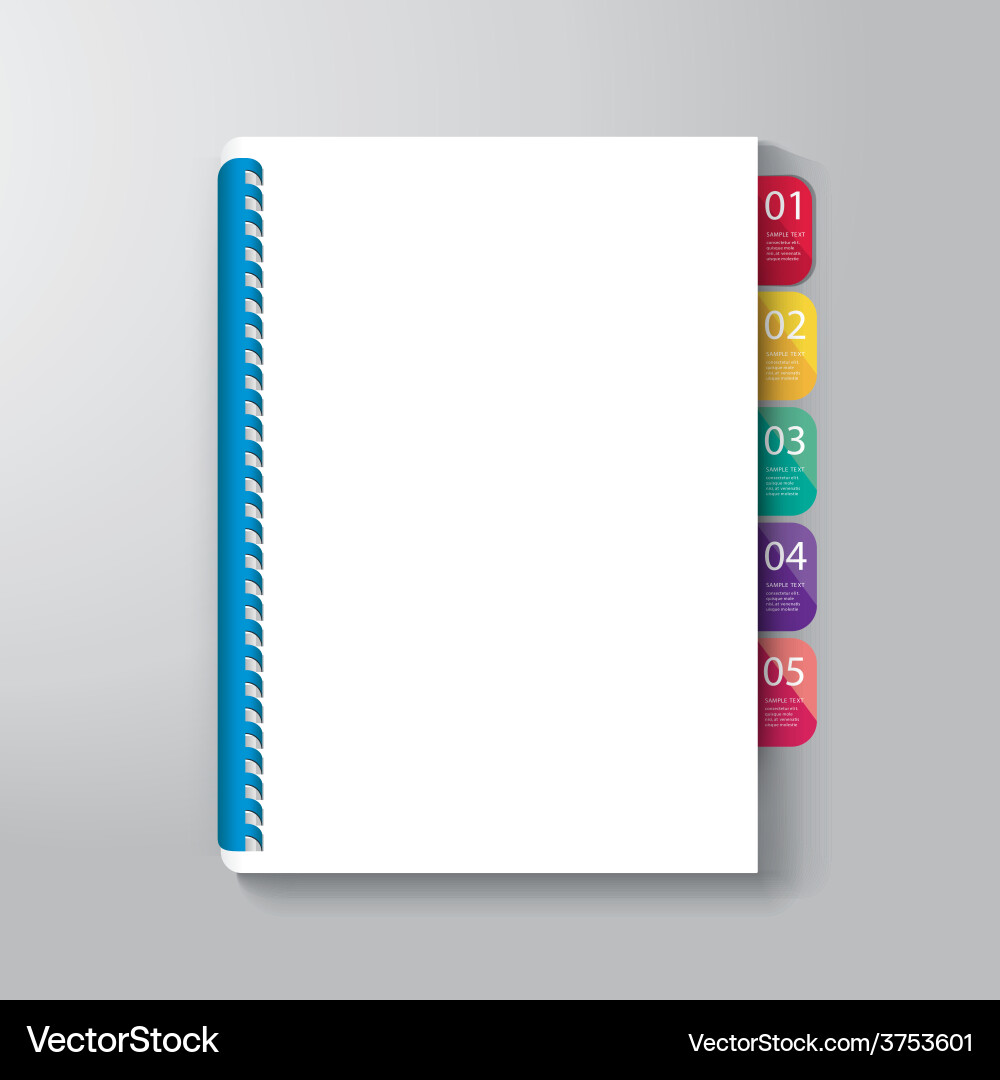 Book cover with tab design style template Vector Image
