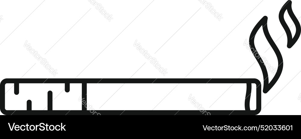 Burning cigarette with smoke rising a symbol Vector Image
