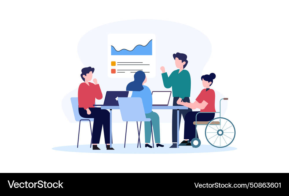 Business inclusive meeting with diversity concept Vector Image