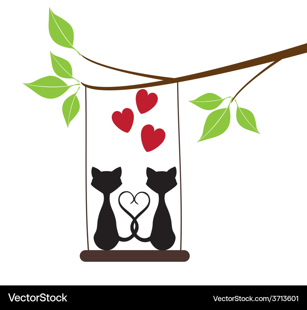 Cat love Royalty Free Vector Image - VectorStock