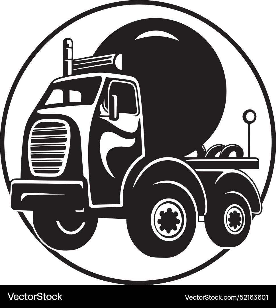 Cement mixer in actioninfrastructure Royalty Free Vector