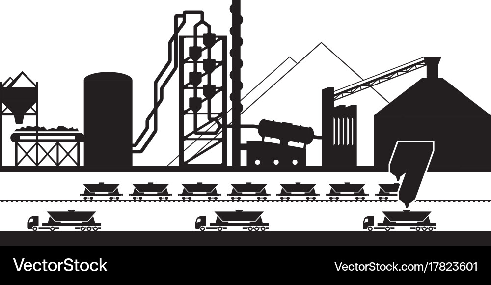 Cement production plant Royalty Free Vector Image