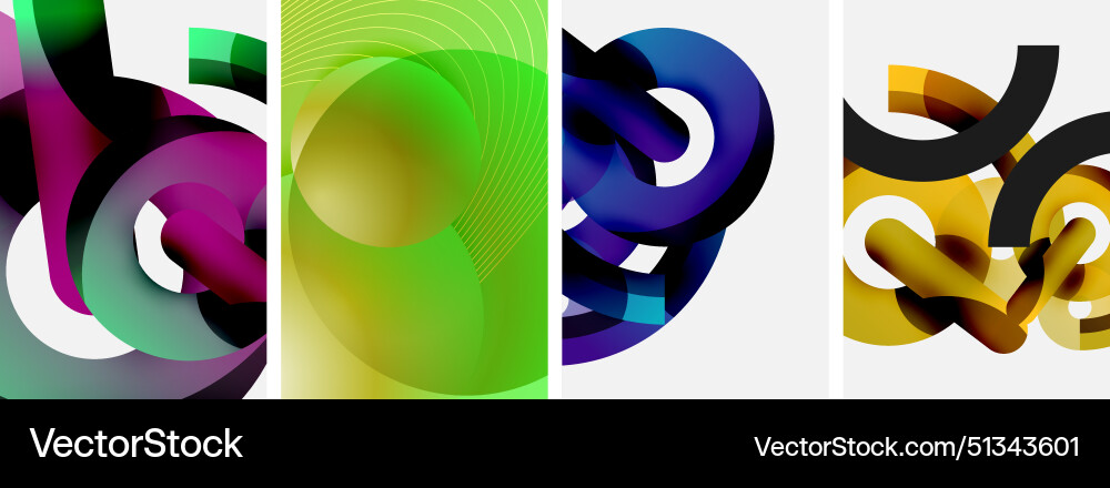 Circle geometric abstract posters Royalty Free Vector Image