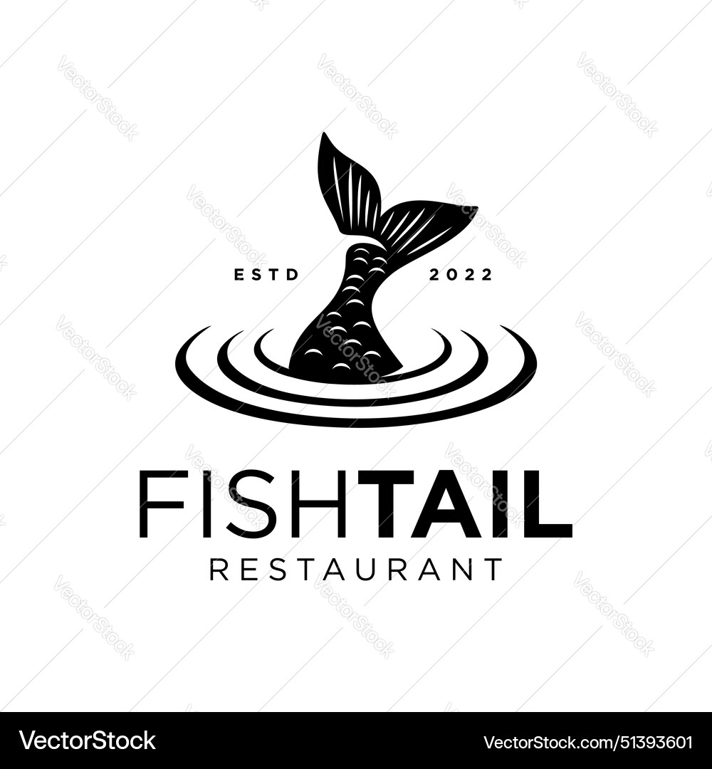 Fish tail logo design stock Royalty Free Vector Image