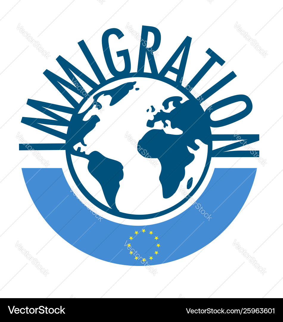 Immigration word concept around world Royalty Free Vector
