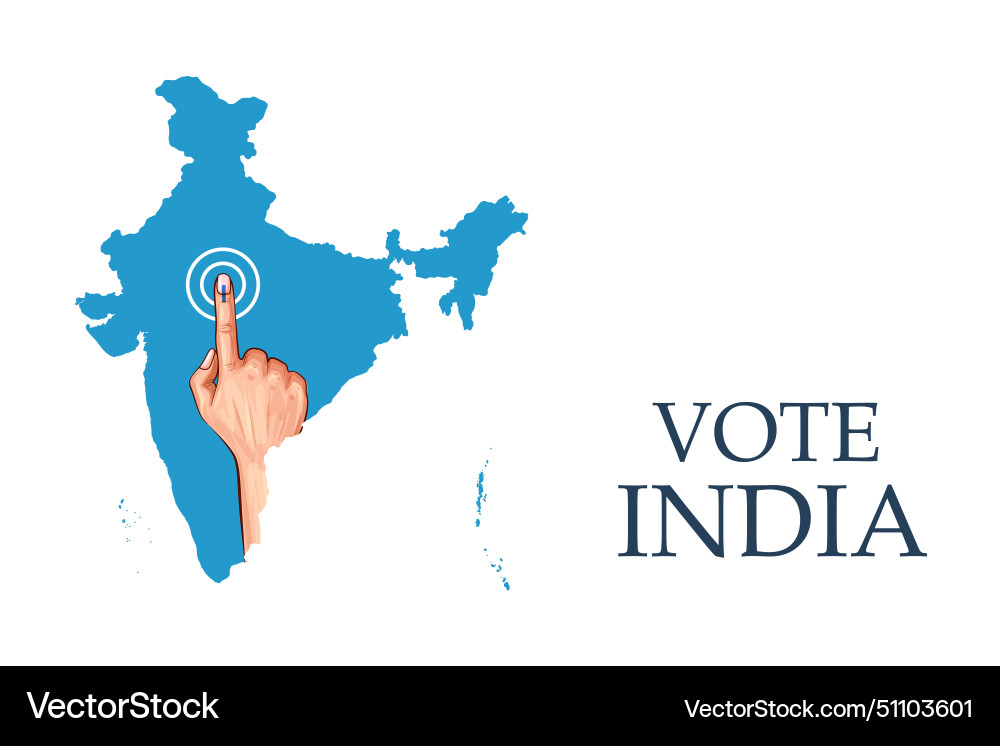 Indian people hand with voting sign showing Vector Image