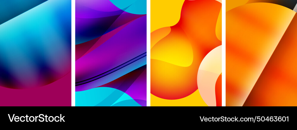 Liquid abstract shapes with gradient colors Vector Image