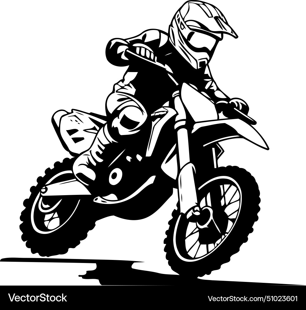 Motocross rider on a motorcycle side view Vector Image