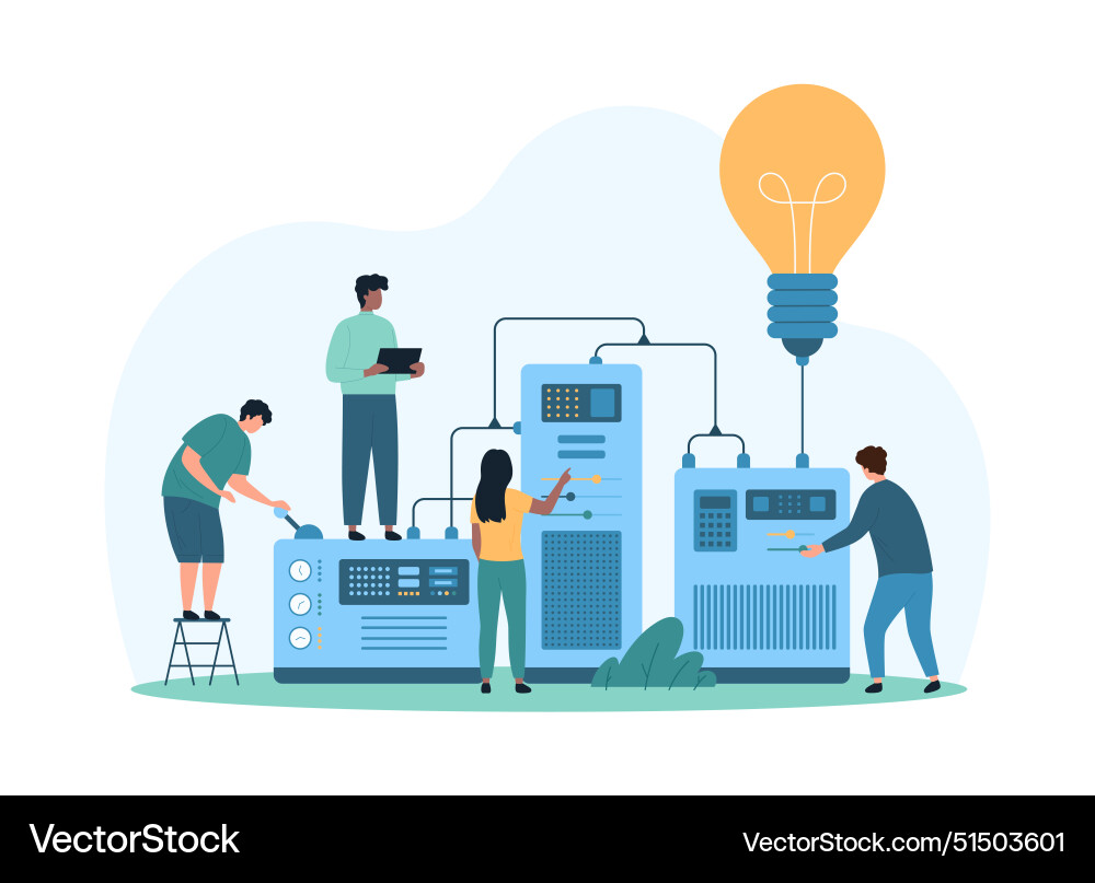 New idea tech solution in manufacturing tiny Vector Image