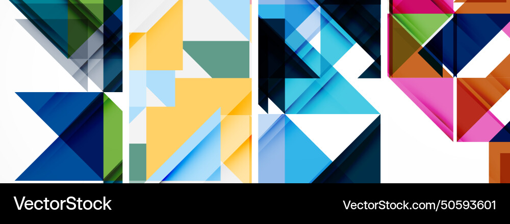 Set of abstract random triangle composition Vector Image