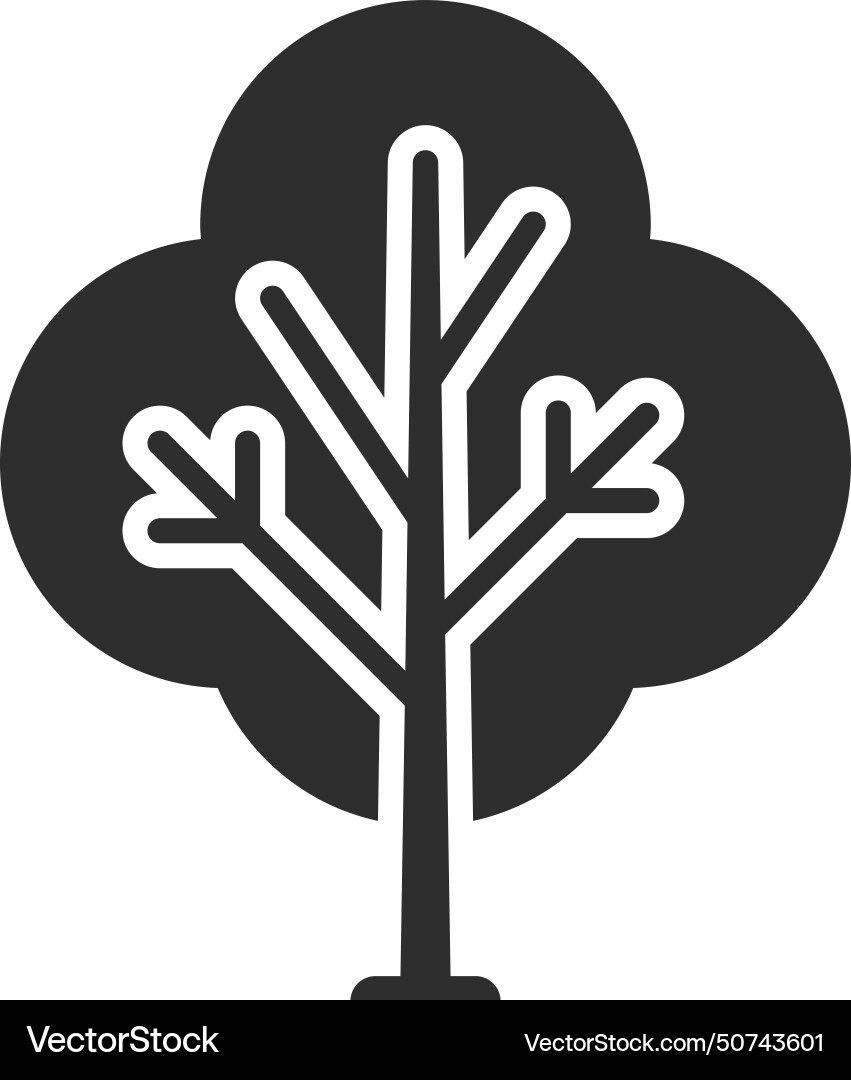 Tree black icon nature plant park symbol Vector Image